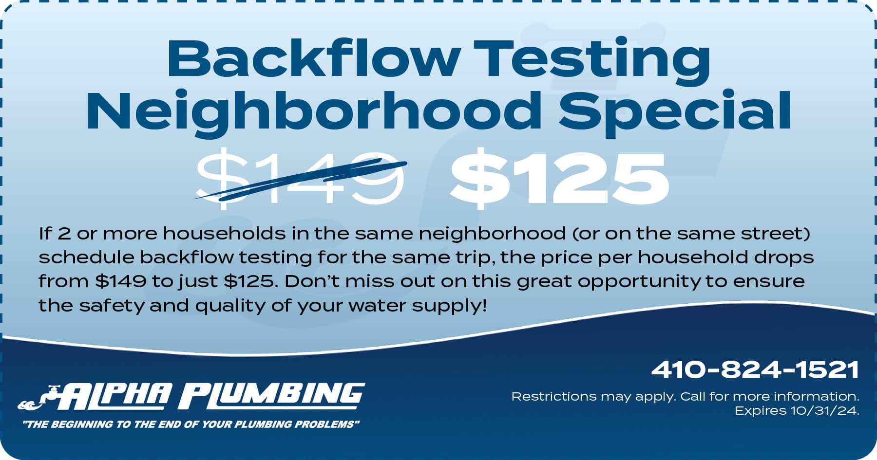 Specials | Alpha Plumbing
